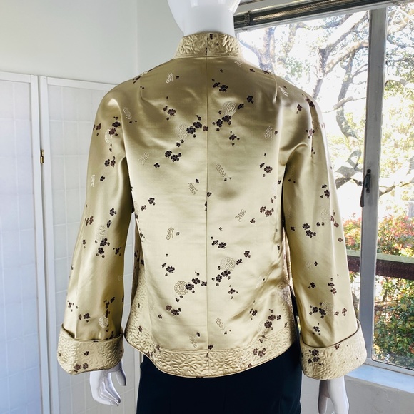 Vintage | Jackets & Coats | Vintage Gold Silk Brocade Cocktail Jacket 4 ...